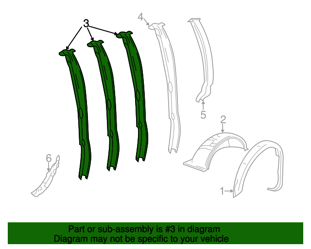 1996-2020 GM Quarter Panel Reinforcement - Driver's Side (LH) 25743086 ...