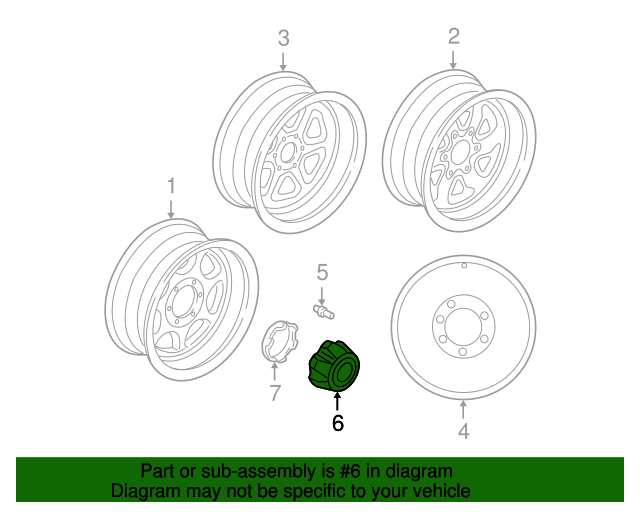 1994-2004 Mitsubishi Center Cap MR150561 | MitsubishiParts.com