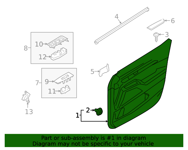 2020-2022 Kia Telluride Door Trim Panel 82307 S9050LBR | OEM Parts Online