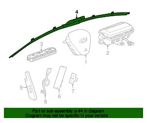 Passenger Side Roof Rail Airbag 84926788 | GMPartsDirect.com