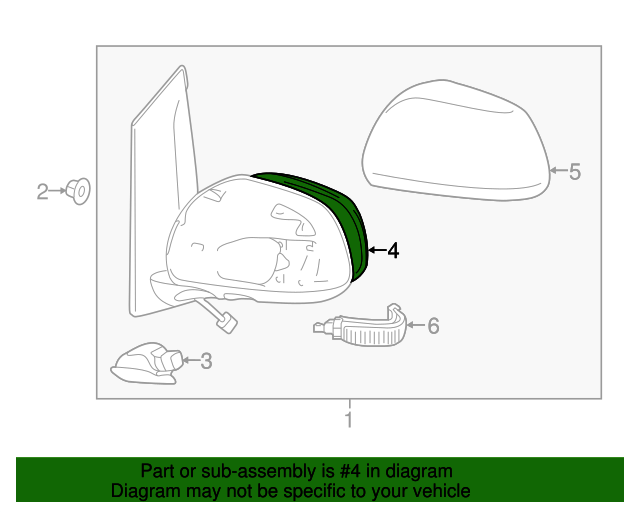 87906-08021 - Mirror Glass - 2011-2014 Toyota Sienna | OEM Genuine ...