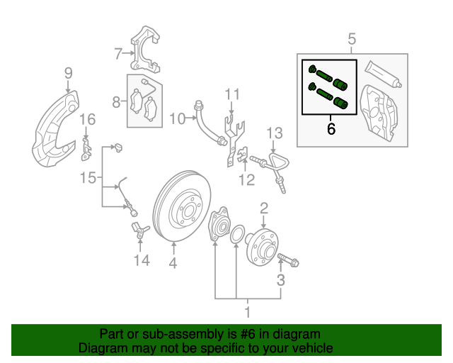 2004-2011 Audi Caliper Bushing Kit 4E0-698-647 | Audi USA Parts