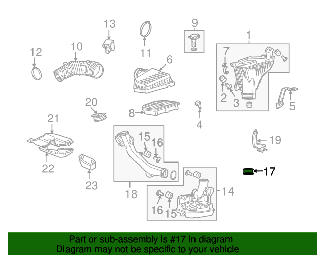 17251-R40-A00 - Tube Air Cleaner Connecting - 2008-2015 Honda | Genuine ...