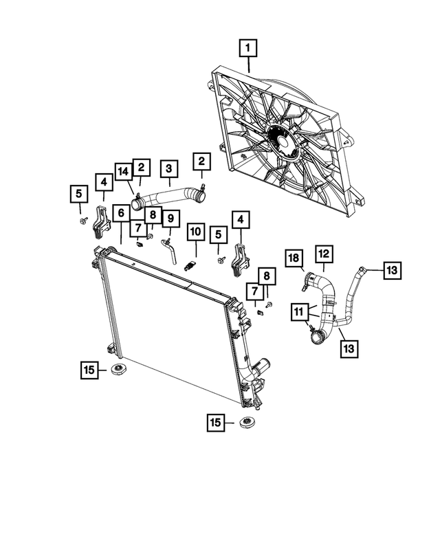 2015-2023 Dodge Radiator Outlet Hose 5181877AH | Mopar eStore