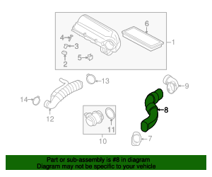 13-71-2-753-070 - Engine Air Intake Hose 2007-2015 Mini Cooper ...