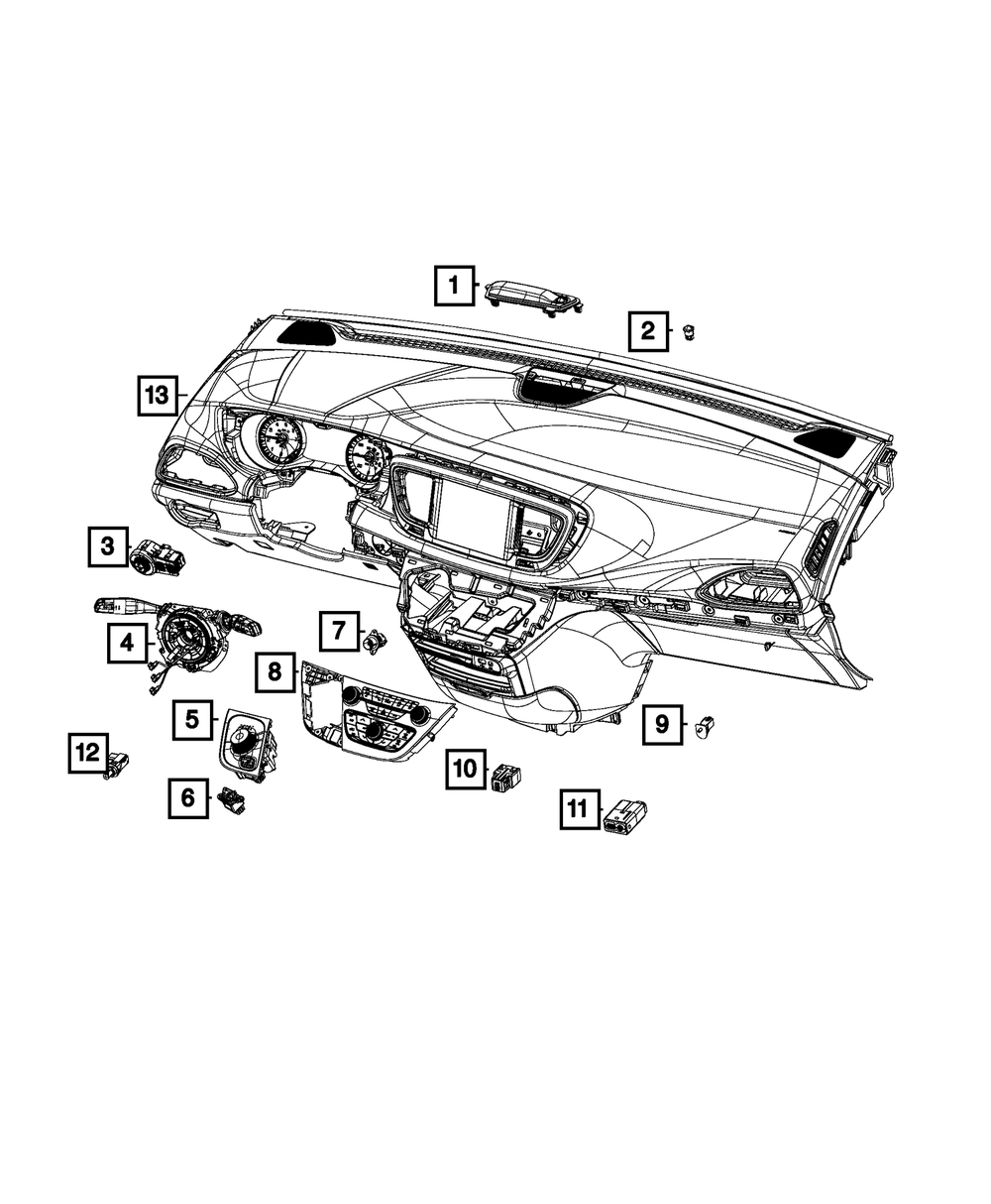 2018-2020 Chrysler Vehicle Feature Controls Center Stack 6UX681X8AA ...