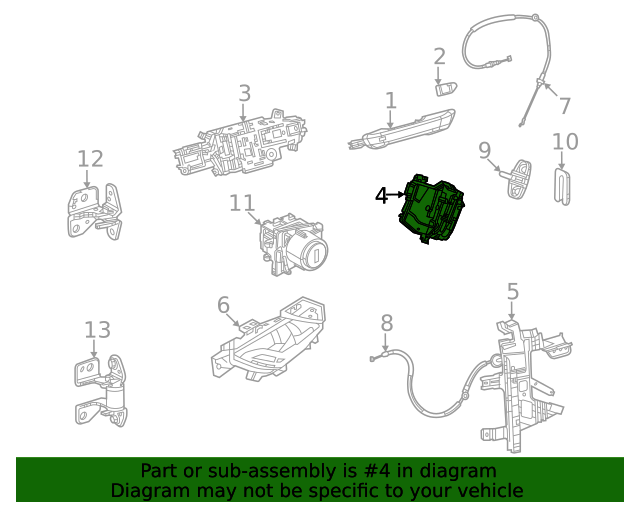 2021-2023 Jeep Door Latch Assembly 68526613ac | TascaParts.com
