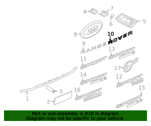2018-2022 Land Rover Range Rover Sport Hatch Emblem LR062323 ...