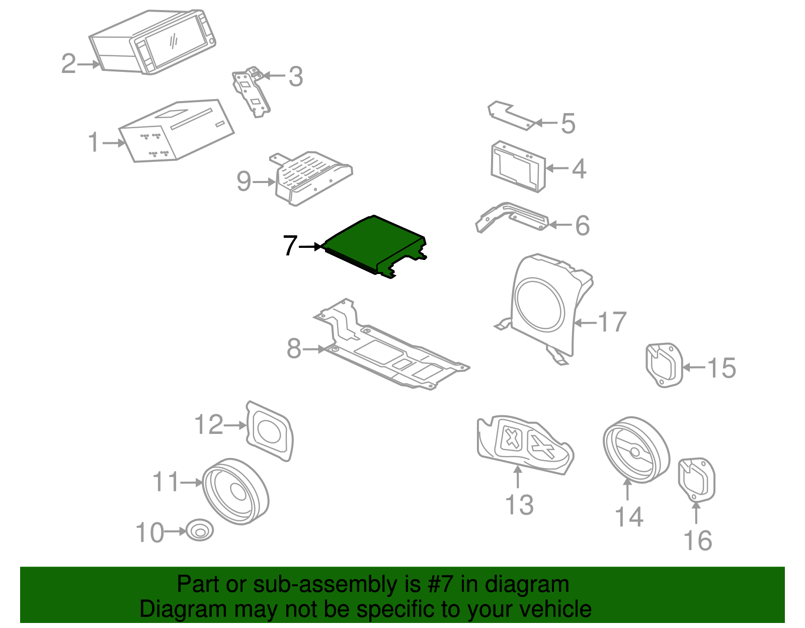 2007-2021 Mitsubishi Amplifier 8701A382 | MitsubishiParts.com