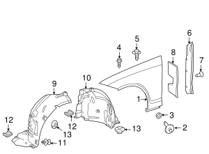 2013-2018 Mercedes-Benz Fender Splash Shield 218-690-26-30 ...