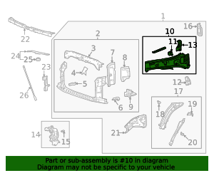 84607764 - Driver Side Front Compartment Upper Side Rail 2021-2023 GM ...