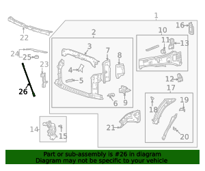 2021-2024 GM Front End Sheet Metal Diagonal Brace 84257486 GM ...