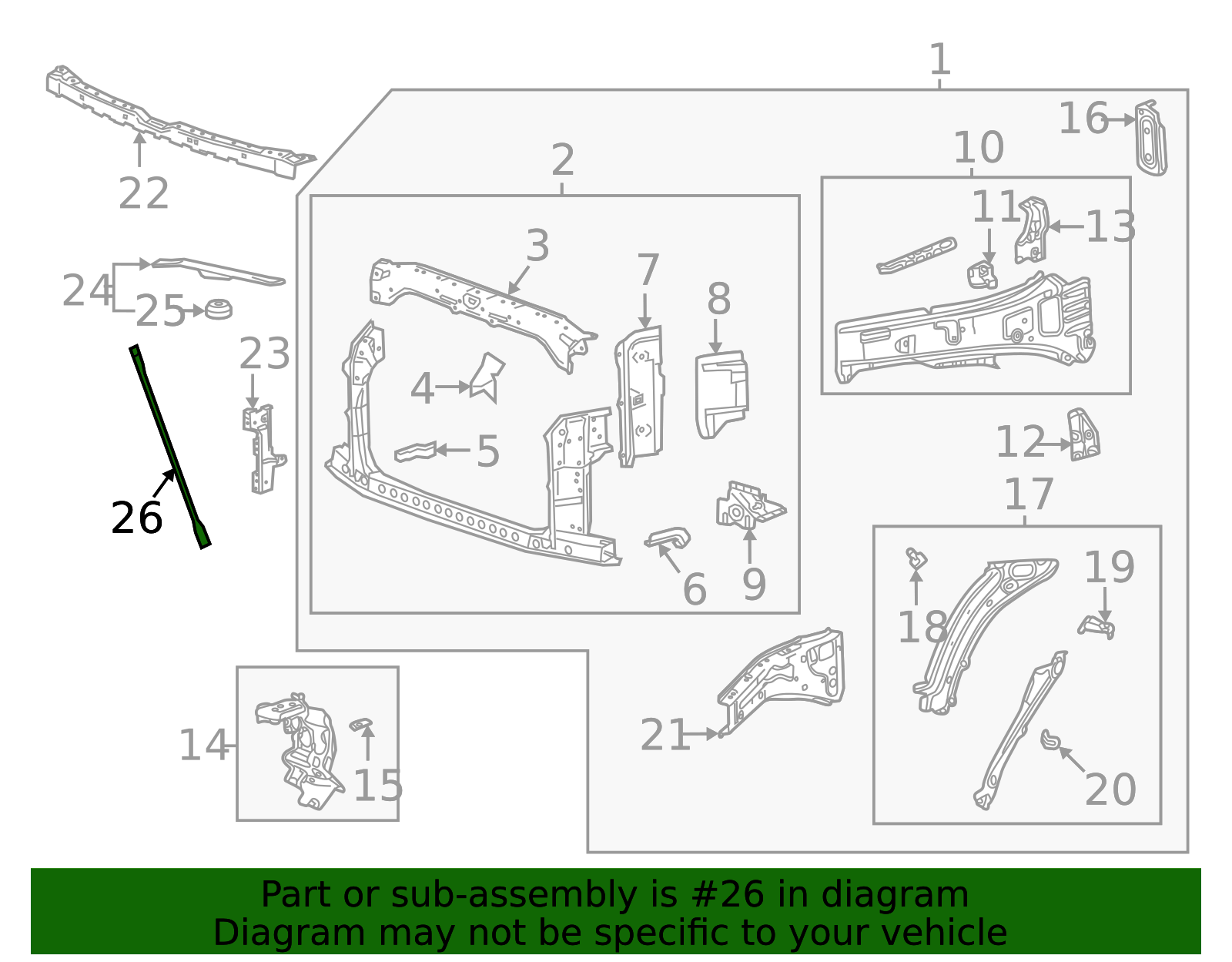 2021-2024 GM Front End Sheet Metal Diagonal Brace 84257486 GM ...