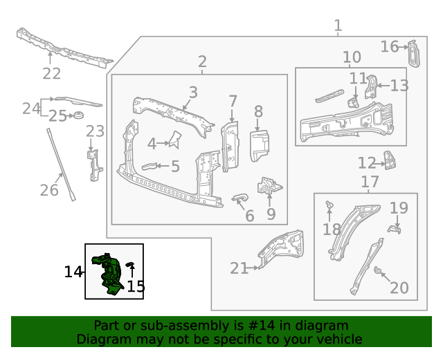 2021-2024 Cadillac Body Side Front Passenger Side Bumper Fascia Bracket ...