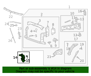 2021-2024 Cadillac Body Side Front Passenger Side Bumper Fascia Bracket ...