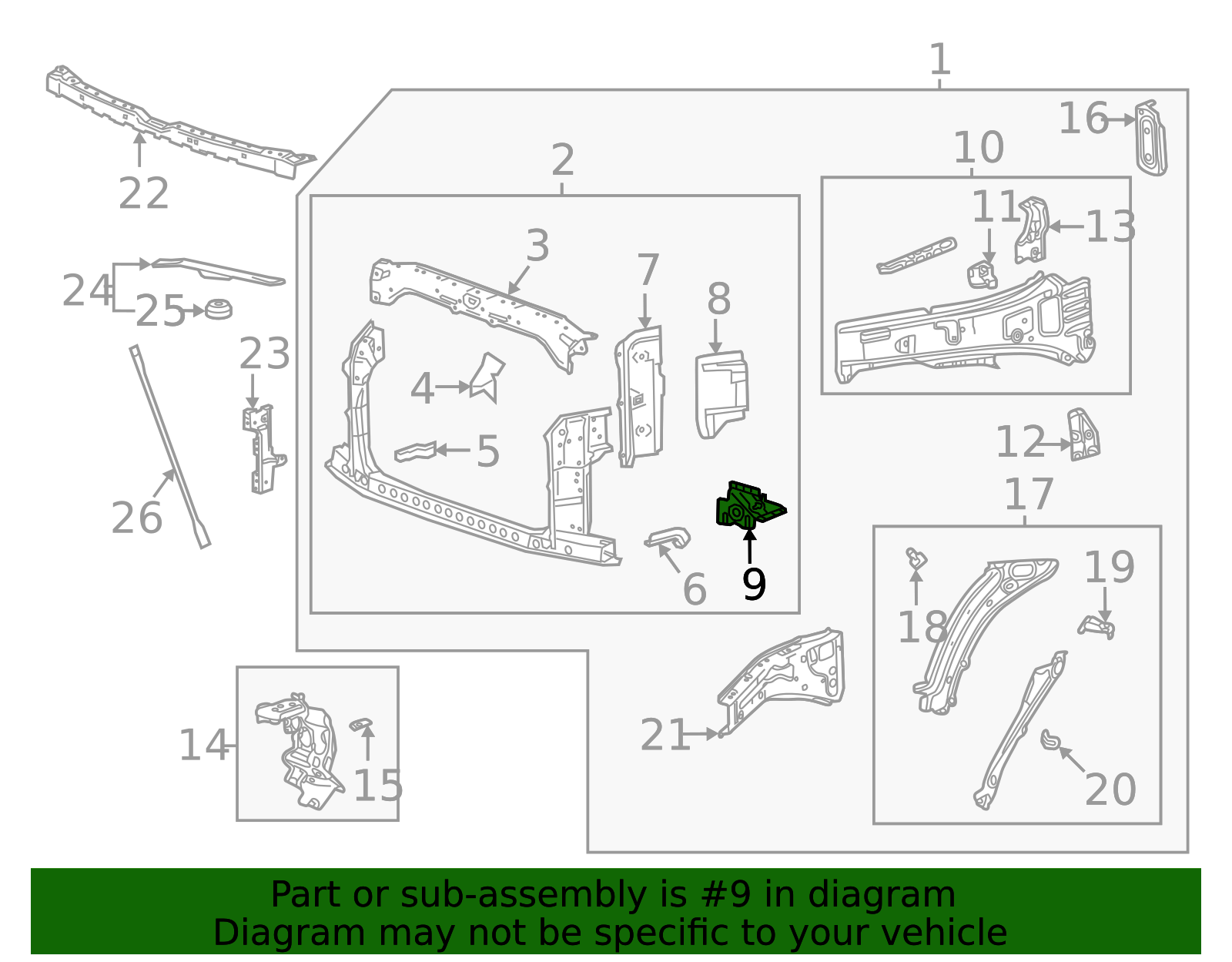 2019-2025 GM Radiator Support Side Panel Bracket 84214082 GM ...