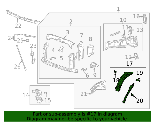 2021-2023 GM Passenger Side Front Compartment Upper Side Rail 84607894 ...