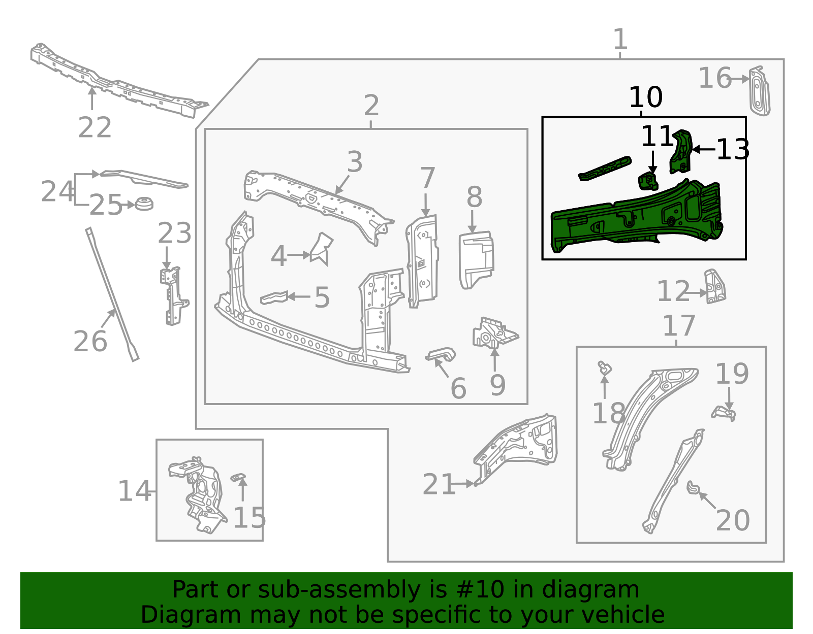 2021-2024 GM Passenger Side Front Compartment Upper Side Rail 84607765 ...