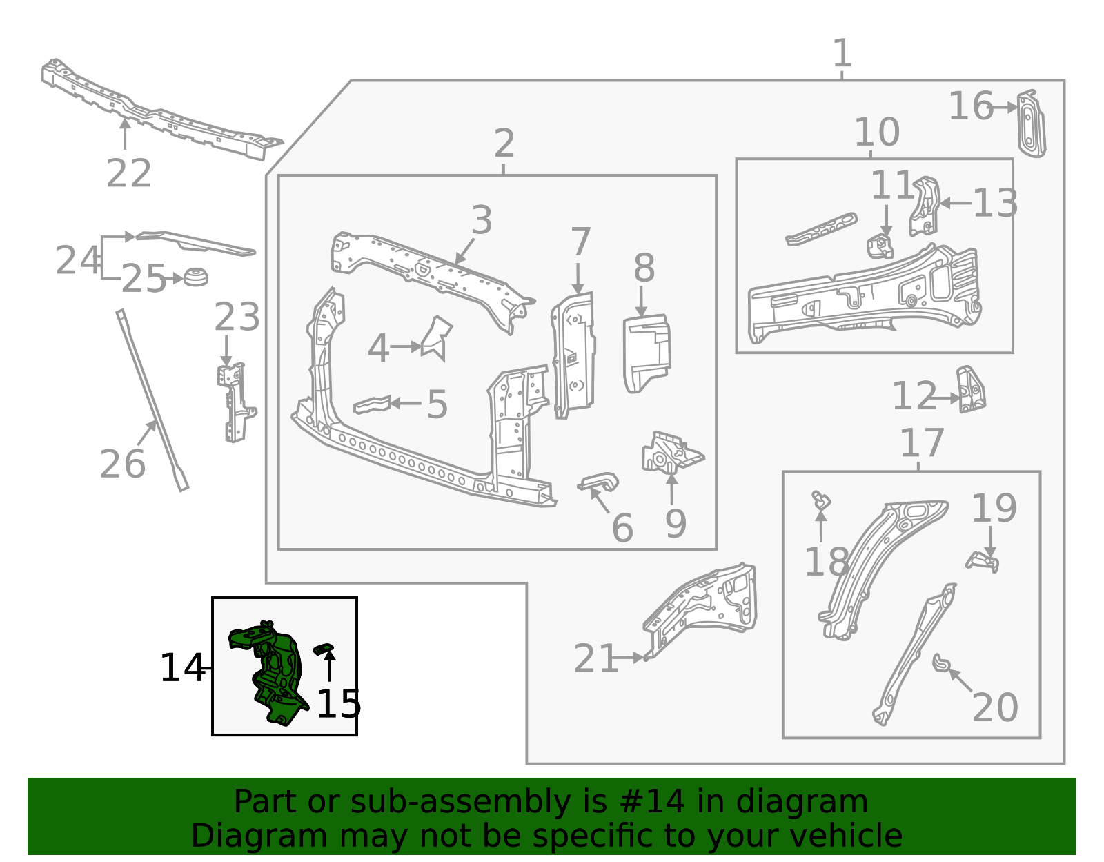 2021-2024 Cadillac Body Side Front Driver Side Bumper Fascia Bracket ...