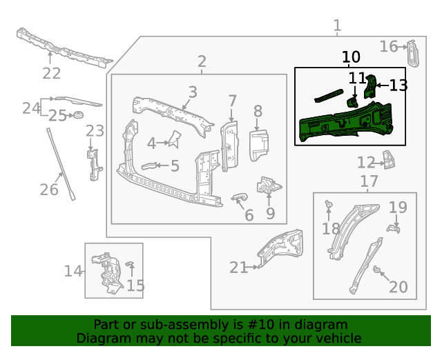 84607764 - Driver Side Front Compartment Upper Side Rail 2021-2024 GM ...