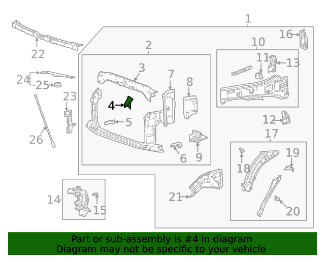 2019-2024 GM Driver Side Radiator Support Bracket 84482353 GM ...