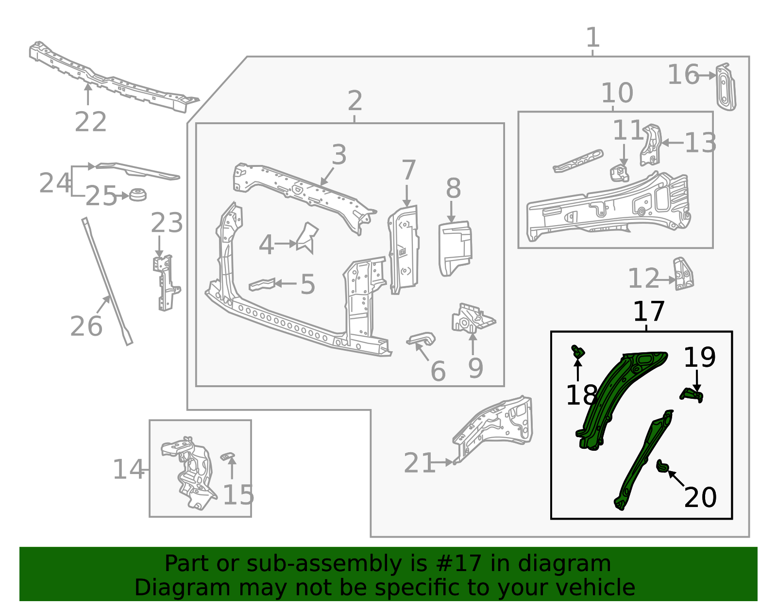 2021-2024 GM Passenger Side Front Compartment Upper Side Rail 84607894 ...
