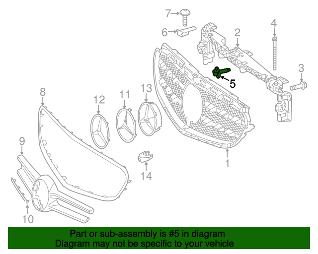 000-990-55-23 - Grille Bolt 2014-2016 Mercedes-Benz | Mercedes-Benz USA ...