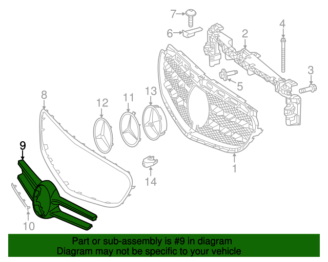 212-885-14-22 - Grille Cover 2014-2016 Mercedes-Benz | Mercedes-Benz ...