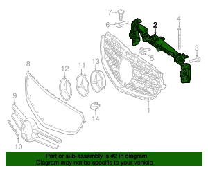 212-880-14-03 - Grille Bracket 2014-2016 Mercedes-Benz | Mercedes-Benz ...