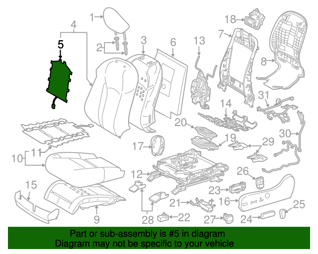 2016-2022 Lexus Seat Back Heater 87530-0E130 | OEM Parts Online