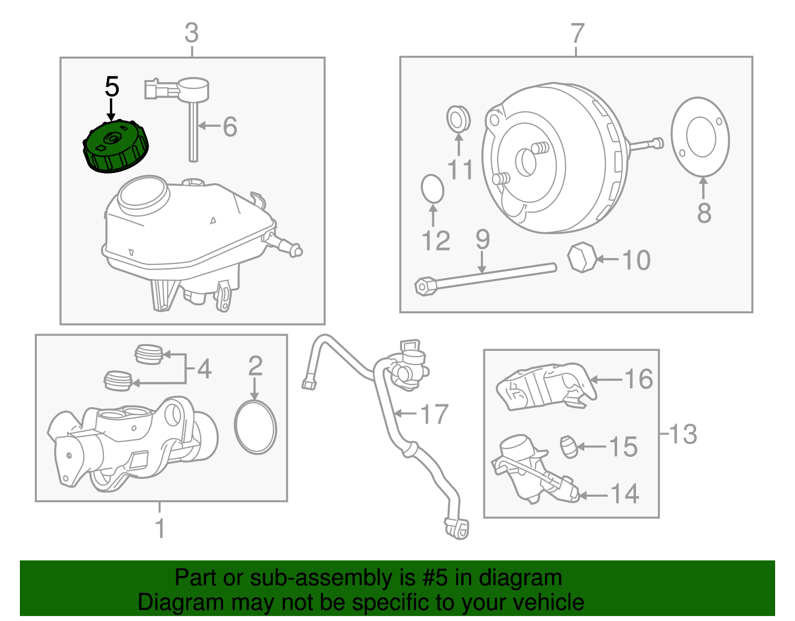 2011-2019 GM Brake Master Cylinder Reservoir Cap 13286455 GM ...