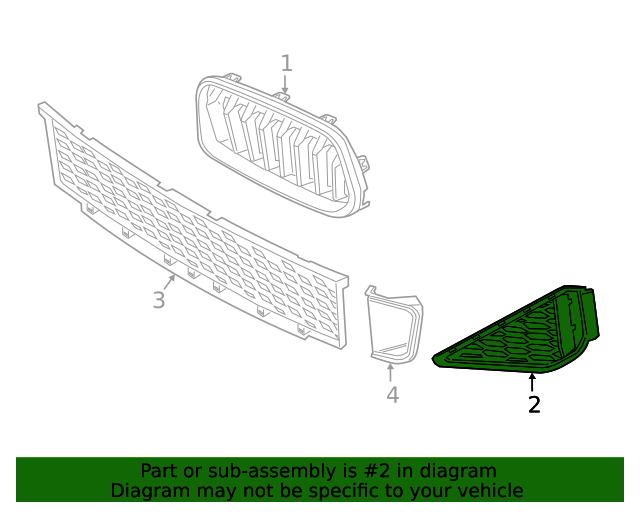 Genuine BMW 51-11-8-076-678 | Outer Grille | FREE Shipping on Most ...