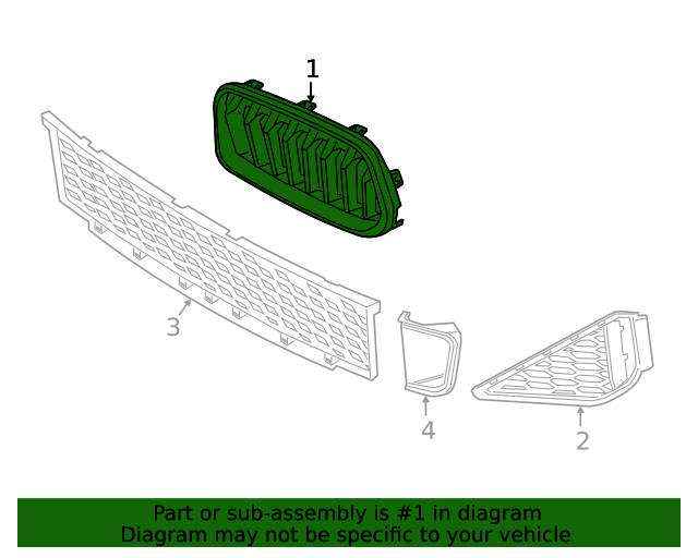 51137424777 - 2018-2020 BMW X2 Upper Grille (51-13-7-424-777) | BMW of ...
