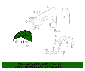 2005-2012 GM Fender Splash Shield 20906006 | GM Parts Center