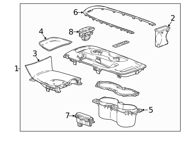 2016-2021 Chevrolet Malibu Front Floor Console Trim Plate 84937563 ...