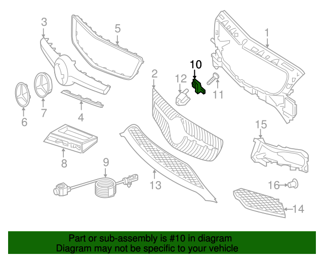 218-885-08-00 - Park Assist Camera Bracket 2015-2018 Mercedes-Benz CLS ...