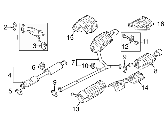 2011-2014 Hyundai Sonata Muffler & Pipe 28710-3Q330 | OEM Parts Online