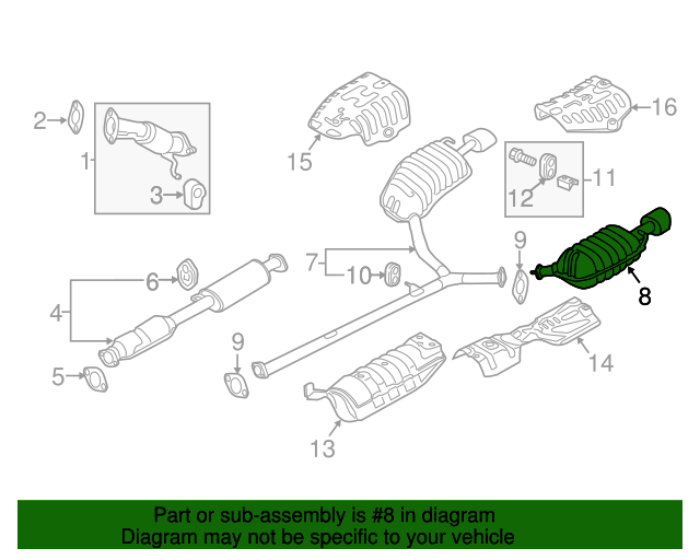 2011-2014 Hyundai Sonata Muffler & Pipe 28710-3Q330 | OEM Parts Online