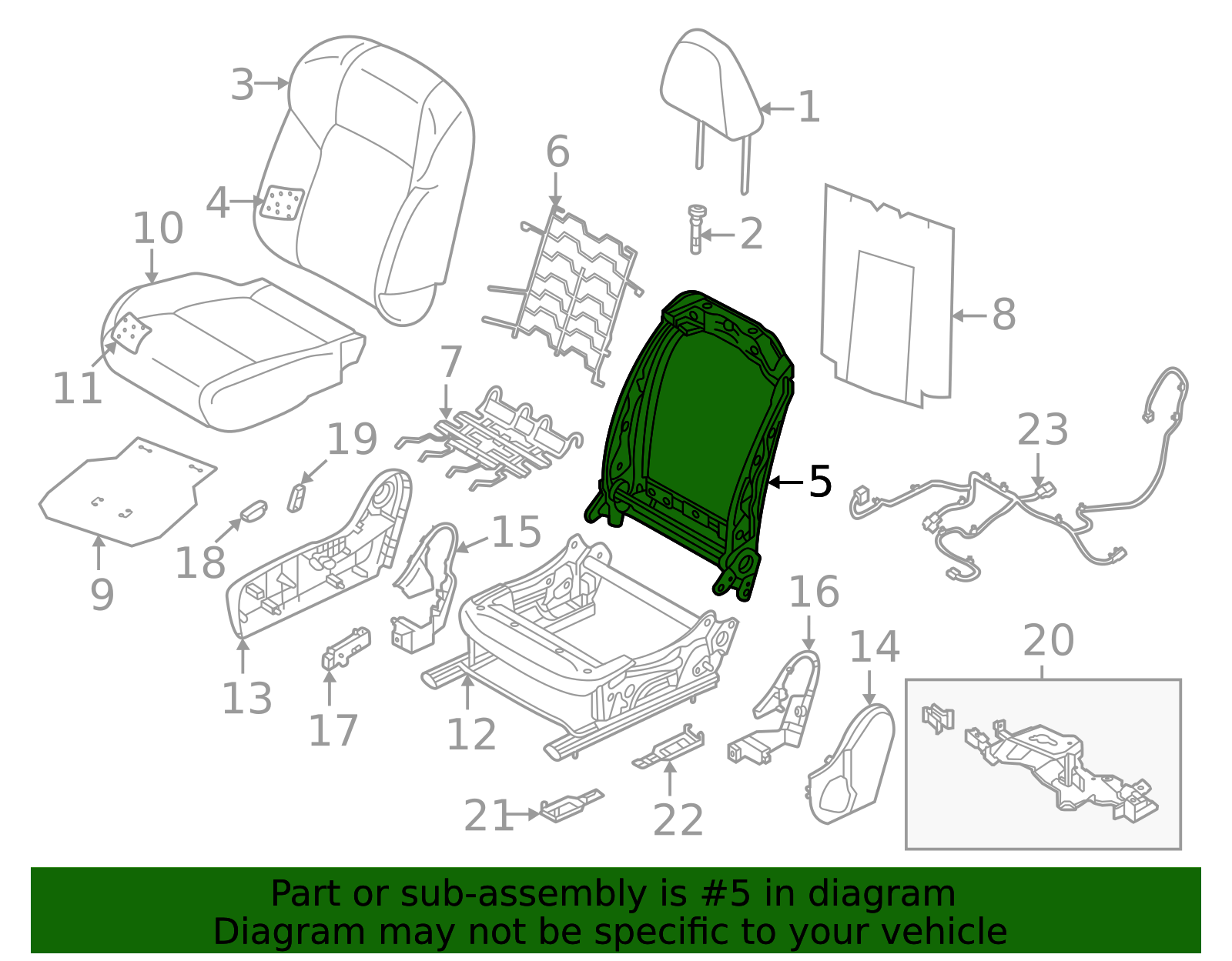 2021-2022 Nissan Rogue Seat Back Frame 87104-6RF0A | Ziegler Nissan of ...