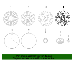 2015-2021 Lexus Wheel, Alloy 4261A-78090 | OEM Parts Online