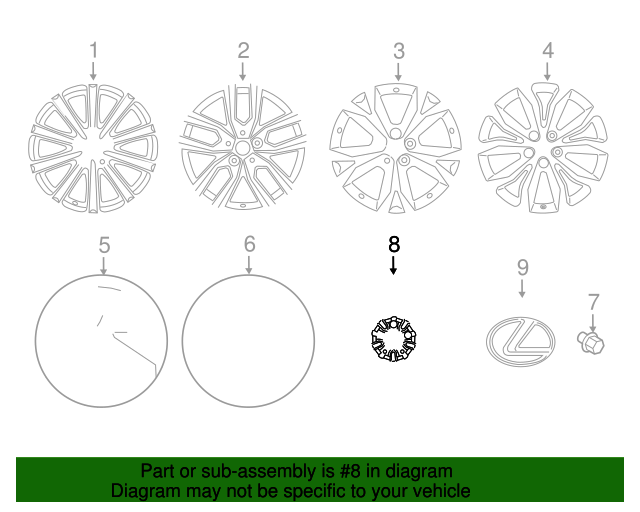 2015-2021 Lexus Wheel, Spare 42611-42471 | OEM Parts Online