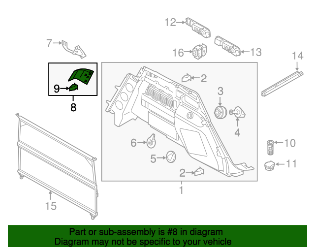 80A-863-487-B-4PK - Interior Quarter Panel Trim Panel Access Cover 2018 ...
