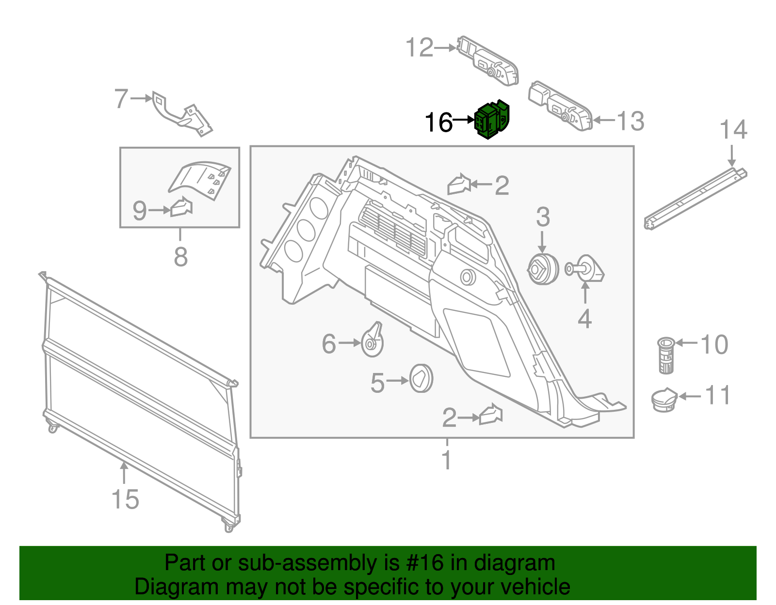 2017-2025 Audi Release Switch 4M0-959-511-E-5PR | Audi OEM Parts Guy
