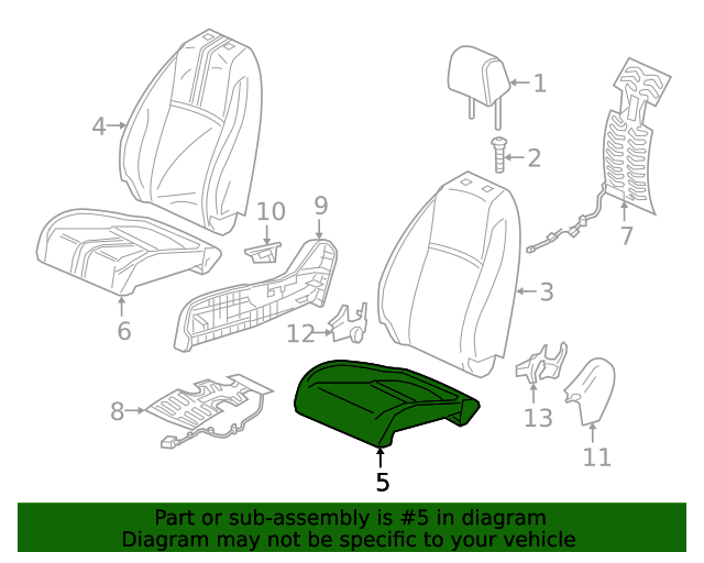 81137-TBA-A01 - Seat Cushion Pad 2016-2021 Honda Civic | Honda Parts Online
