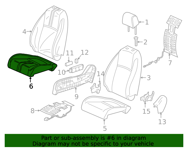 2017-2019 Honda Civic Cover, R Front Seat Cushion Trim *YR449L ...