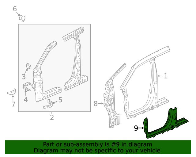 04631-TGS-A00ZZ - Panel R Side Sill - 2019 2020 Honda Passport ...
