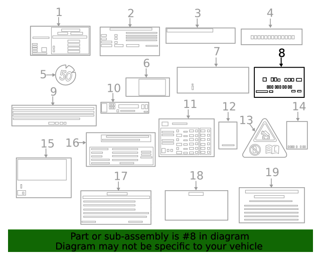 000-817-98-05 - A/C System Information Label 2021-2023 Mercedes-Benz ...