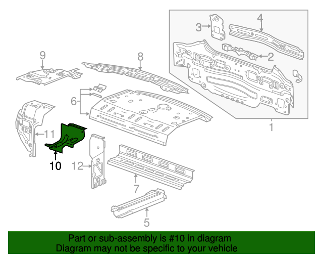 95231606 GM Rear Driver Side Wheelhouse Inner Panel Extension | GM ...