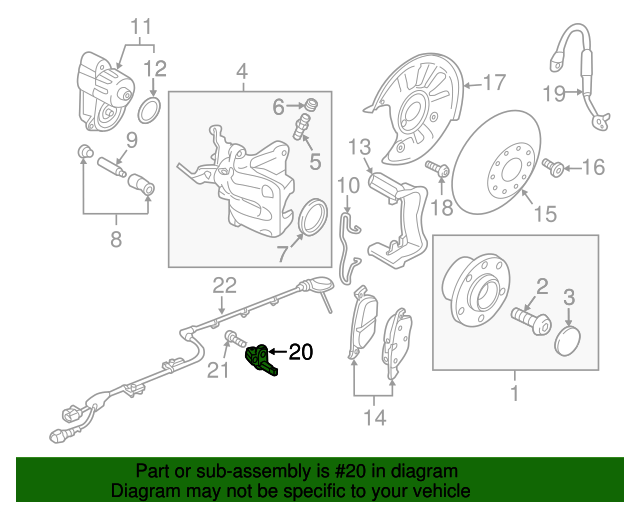 2015-2023 Audi ABS Wheel Speed Sensor WHT-003-864-C | AutoNationParts.com