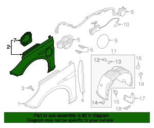 2018-2019 Hyundai Sonata Fender 66321-C1700 | Hyundai Wholesale Direct